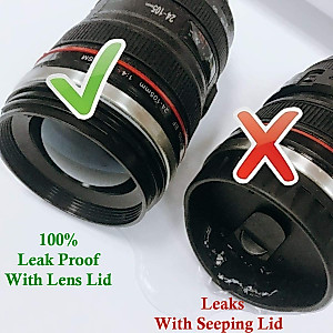 Lens Mug, Non-Slip with Featuring Smart Grip Suction, 13.5 Oz food grade Stainless Steel Cup, Travel Magic Mug, Gift for Men Women Boyfriend Teenage boy girl Photographer Father’s Day Dad Husband Son