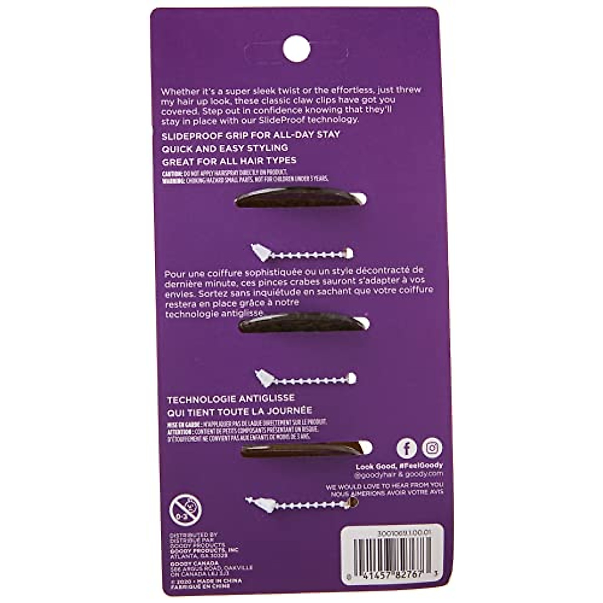 Goody Large Claw Clips 3 ea