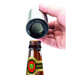 Jokari Magnetic Automatic One Handed Bottle Top Pop Opener. Easily Open Any Pry Top Beverage Without Damaging the Cap With 1 Push Single Handedly. Perfect Bar Accessory for Beer and Gadget Lovers (1)