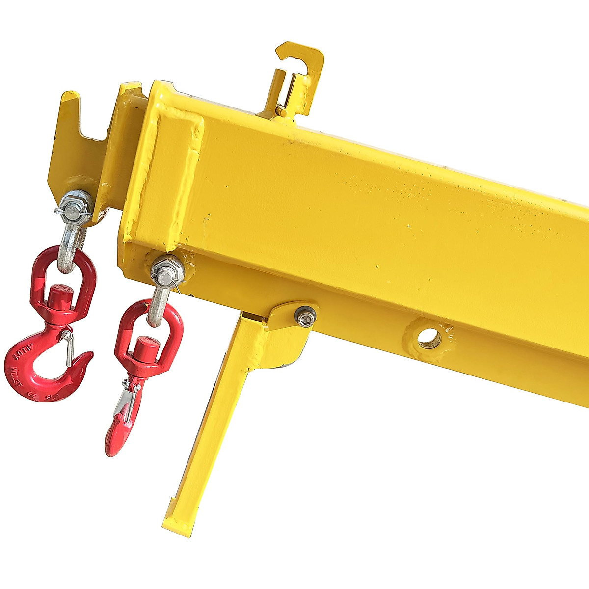 LGXEnzhuo 4400LB Forklift Jib Boom Crane, Forklift Mobile Crane Lifting Hoist with 2 Hooks, Boom Length 7-11 ft, Adjustable Angle 0-75°, Forklift Boom Attachment Towing Handling Equipment