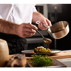 TOSHE Waist Apron with 3 Pockets Waterdrop Resistant Premium Cotton Waitress Apron 10 Color Option Server Apron (1, Black)