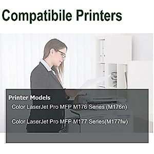 1-Pack Replacement for HP 130A Black Toner Cartridges CF350A for Color Pro MFP M176n, M177fw Printer Ink