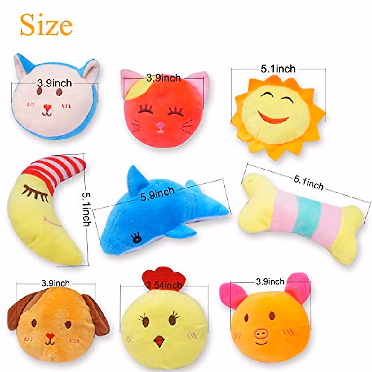 YUNKINGDOM 18 Pack Puppy Plush Squeaky Dog Toys Pets Small Dog Chew Toys for Puppies Bulk with Squeaker Soft Toy