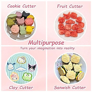 Mini Anime Cookie Cutter Set, 8 Piece Cartoon Stamped Embossed Molds for Baking Cupcake Pancake Apple Pie Pastry, Suitable for Gingerbread Frosting Decoration
