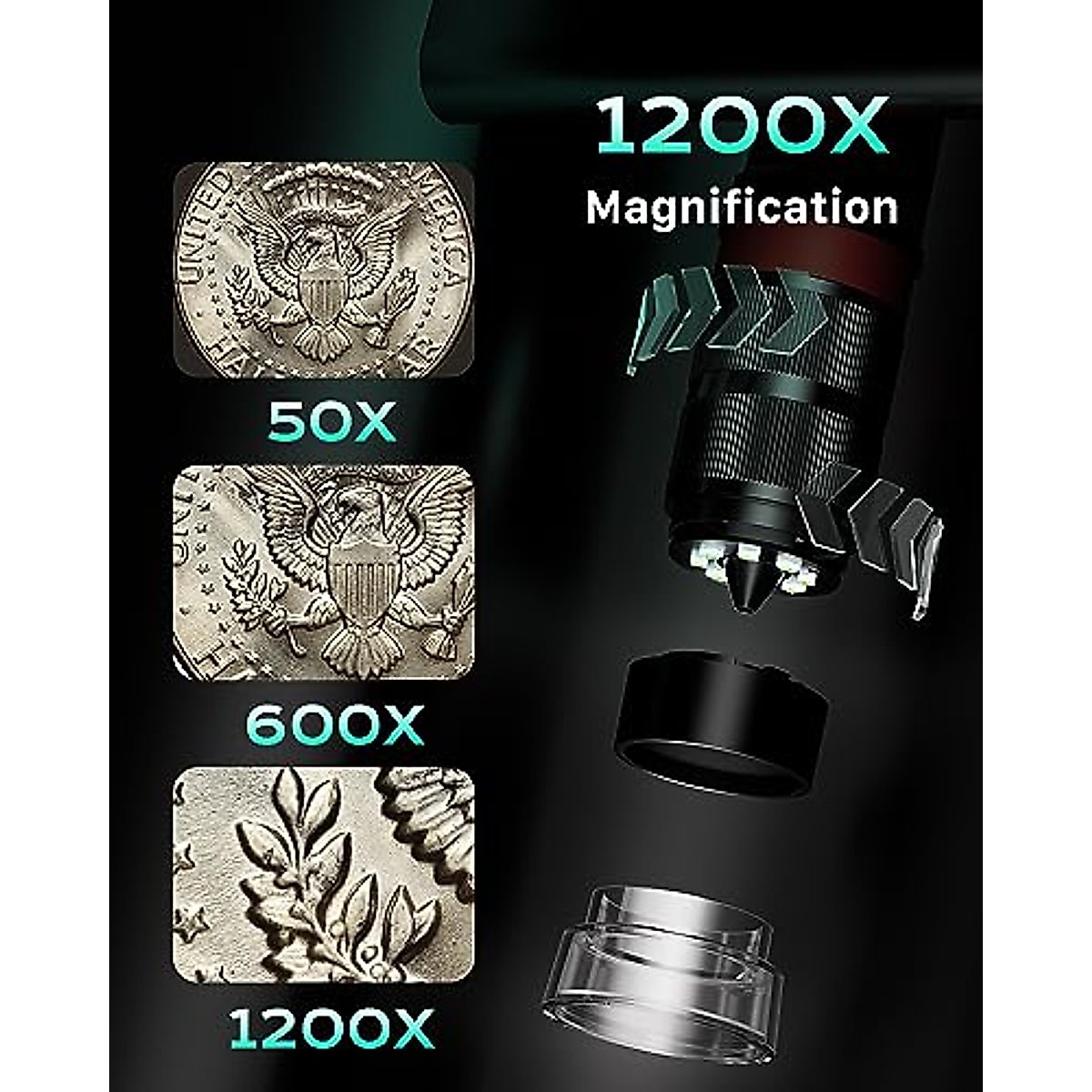 Handheld Microscope With 5" LCD Screen, Portable Pocket Digital Microscopes For Kids With Camera, Opqpq ODM5 Pro 1200X HDMI Coin Microscope For Error Coins, Soldering Microscope For Electronics Repair
