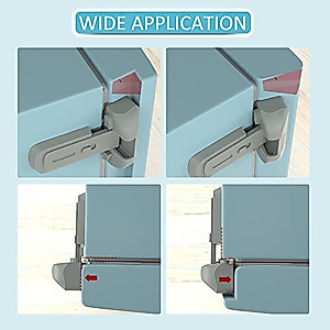 2 Pack Child Proof Fridge Lock, Refrigerator Fridge Freezer Door Latch to Keep Closed, Refrigerator Door Lock for Toddlers and Aging Seals, Easy to Install and No Unsightly Straps Required (Grey)
