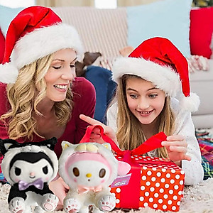 Veakeqe 1 Pcs Cartoon Plush Stuffed Animal, Lovely Plush Dolls,8 Inch Anime Cute Soft Plush Figure Toy, Soothe Kids Girl Fans Toys Gift Bag Filler Birthday Gift for Kids (Black)