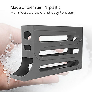 Egg Holder for Refrigerator, 60 Count Automatic Rolling Egg Dispenser with 4 Tier & Double Rows, Space Saving Egg Tray Organizer Egg Storage Container for Fridge & Countertop