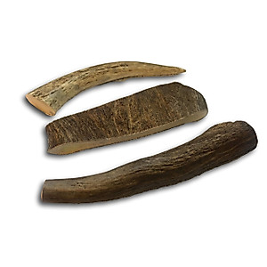 Top Dog Chews Premium Grade A Natural Shed Hard Moose Antler by The Pound. Variety Pack Brand! (1LB)