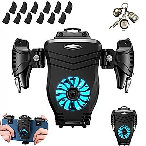 16 in 1 PUBG Mobile High Frequency Triggers with Cooling Fan, Max 30 Shots per Second, PUBG Controller with cooler for PUBG/Fortnite/Call of Duty/Rules of Survival (G03)