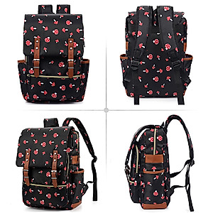 Junlion Slim Laptop Backpack College Student School Bag Travel Rucksack Daypack Mushroom
