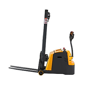 Apollo Counterbalanced Stacker Full Electric Lift 2200 Lbs Capacity 98" Lifting Height Material Hydraulic Lifter, Adjustable Forks with Tilt Function