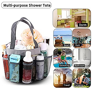 Faswyong Mesh Shower Caddy,Portable Shower Caddy Dorm, Quick Dry Mesh Shower Caddy, Bathroom mesh shower Caddy For College Dorm Room Essentials, Gym, Bathroom, Camp, Travel(Gary)