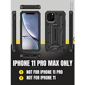 ArmadilloTek Vanguard Compatible with iPhone 11 Pro Max Case (6.5 inches) Military Grade Full-Body Rugged with Kickstand and Built-in Screen Protector - Black