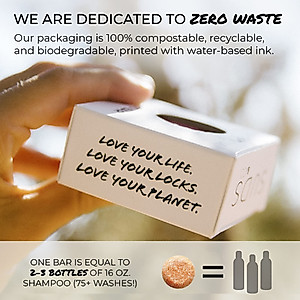 Suds & Co. Solid Shampoo Bar, Zero Waste Shampoo, Natural Shampoo Bar Soap, Sustainable, Eco-Friendly Hair Care - Sunshine, 3.0 Ounce