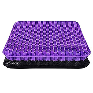 Gel Seat Cushion for Long Sitting, Double Thick Office Desk Home Wheelchair Seat Cushions for Back Hip Sciatica Tailbone Pain Sore Pressure Relief, Egg Gel Cooling Game Chair Pad for Car Truck Driver