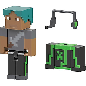 Mattel Minecraft Creator Series Action Figure & Accessories, 3.25-inch Scale Camp Enderwood eSports Jacket Toy & DLC Codes