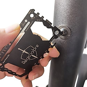 AegisSabre 50 in 1 Credit Card Sized Multitool Fits Wallet and bottle opener Minimalist Everyday Carry Tool Amazing gift for him Husband Dad Men Valentine Gift Idea for him | Silver Edition