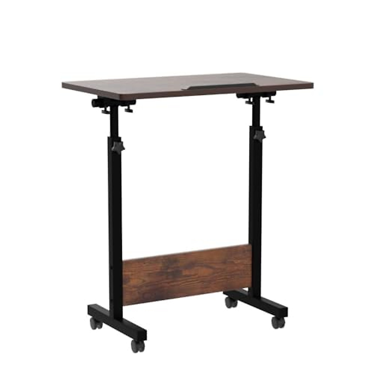 KOUPA Adjustable Mobile Standing Desk Large 16×31 in, Rolling Computer Workstation with Lockable Wheels for Home Office, 360° Flip Tilt Foldable Laptop Table Cart for Standing Sitting