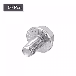 uxcell M5x8mm Hex Serrated Flange Bolts Screws Metric Thread 304 Stainless Steel 50pcs