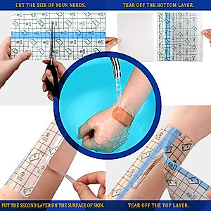 9 Rolls Waterproof Bandages Transparent Film Dressing Clear Adhesive Dressing Tape for Shower, 3 Sizes (2 Inch, 4 Inch, 6 Inch Wide)