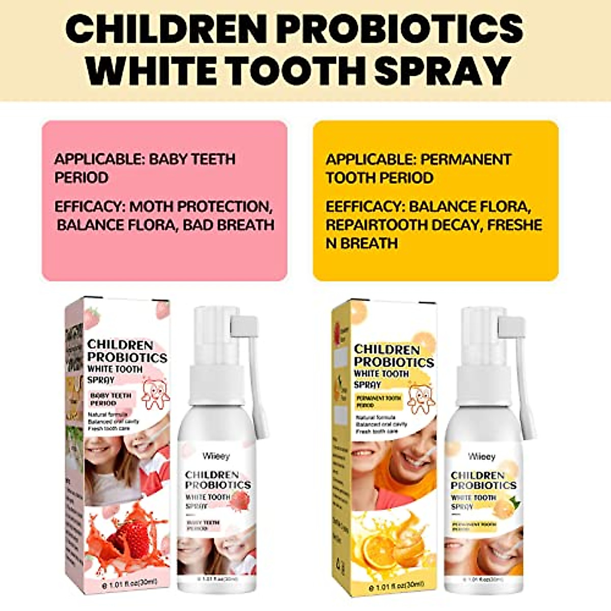 Kids Dental Care Spray, Mouth, Tooth Decay Prevention, Toddler Foam Toothpaste, Eliminate Bad Breath, Safe for Ages 3