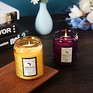 Luxury Scented Candles 2 Packs for Home Scented, 100% Soy Wax, Contains Two Kinds of Candles, Lavender and Vanilla, Gifts for Women Mother and Friends