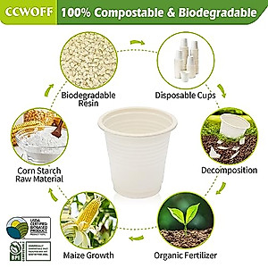 Compostable Disposable 3oz Bathroom Cups 100P Mouthwash Eco Friendly Plastic Paper Cups Biodegradable Bath Rinse Medicine Urine Cups Replace Mini Small Bathroom Cups 3 oz Paper Plastic Cup