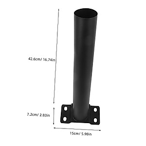 BESPORTBLE 1 Set Solar Street Light Bracket Solar Light Pole Lamp Supply Street Light Pole Street Light Light Support Light Mounting Brackets Lamp Pole Galvanized Steel Black