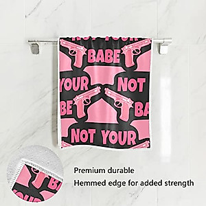 HUSSRITY Not Your Baby Guns Towels Super Soft Hand Towel Highly Absorbent Washcloths Quick Dry Bath Towel 30x15 Inch Durable Lightweight