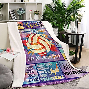 CYREKUD Volleyball Blanket,Volleyball Gifts for Teen Girls Throw Blanket,Volleyball Gifts for Team Blanket Lightweight Soft Warm Cozy Fuzzy Throws Blankets for Office Home Bedroom Sofa 50"x 60"