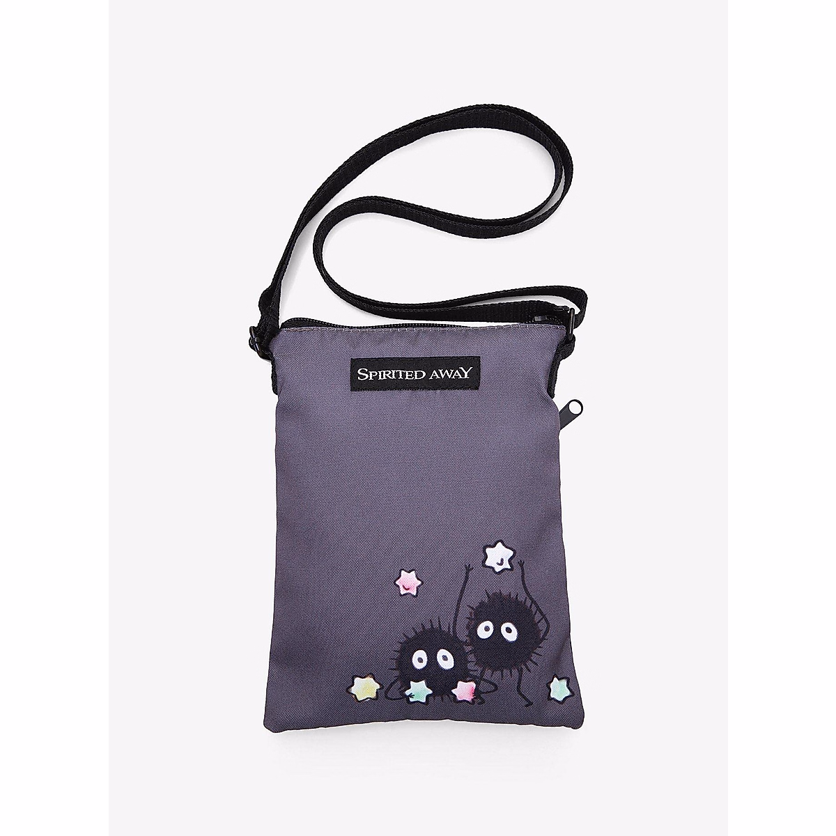 Hot Topic Studio Ghibli Spirited Away Soot Sprites & Candy Passport Crossbody Bag BLACK NONE