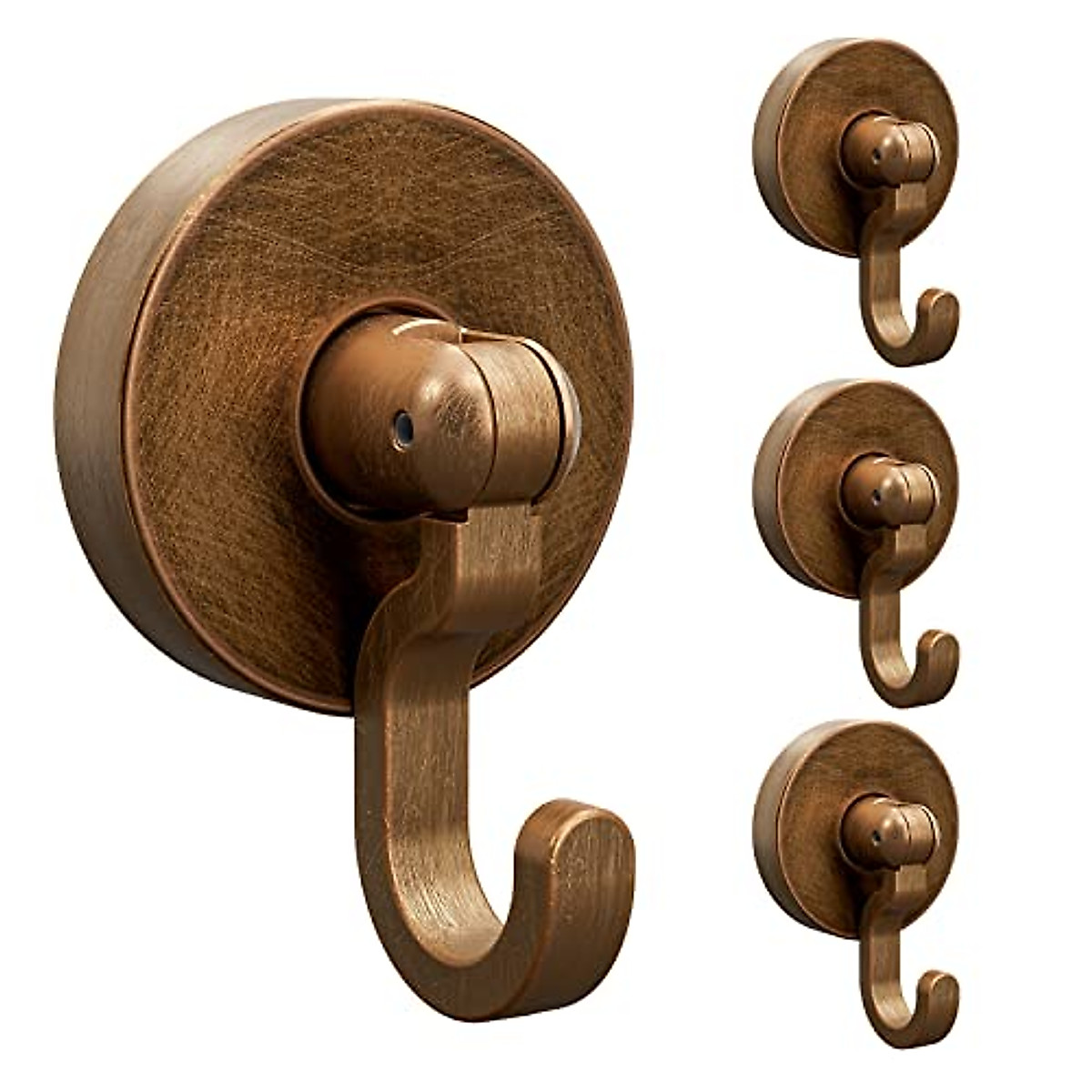 Dacall Command Hooks, Ceiling Hooks Adhesive, Bathrooms Hooks for Hanging Coat, Hat, Heavy Duty, Damage Free, 4 Packs, Towel Hooks Holder - 5lbs (Max) for Bathrooms, Living Room, Kitchen, Bronze