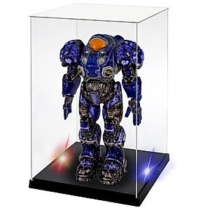 LANSCOERY Clear Acrylic Display Case Assemble Countertop Box Cube Organizer Stand Dustproof Protection Showcase for Action Figures Toys Collectibles (8.5x8.3x10.2Inch, 21.5x21x26 cm)