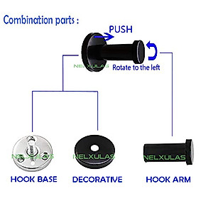 NELXULAS Classic Black Stainless Steel Single Super Heavy Duty Wall Mount Hook, Bath Towel Hooks, Coat Hanger (2", 4 PCS)