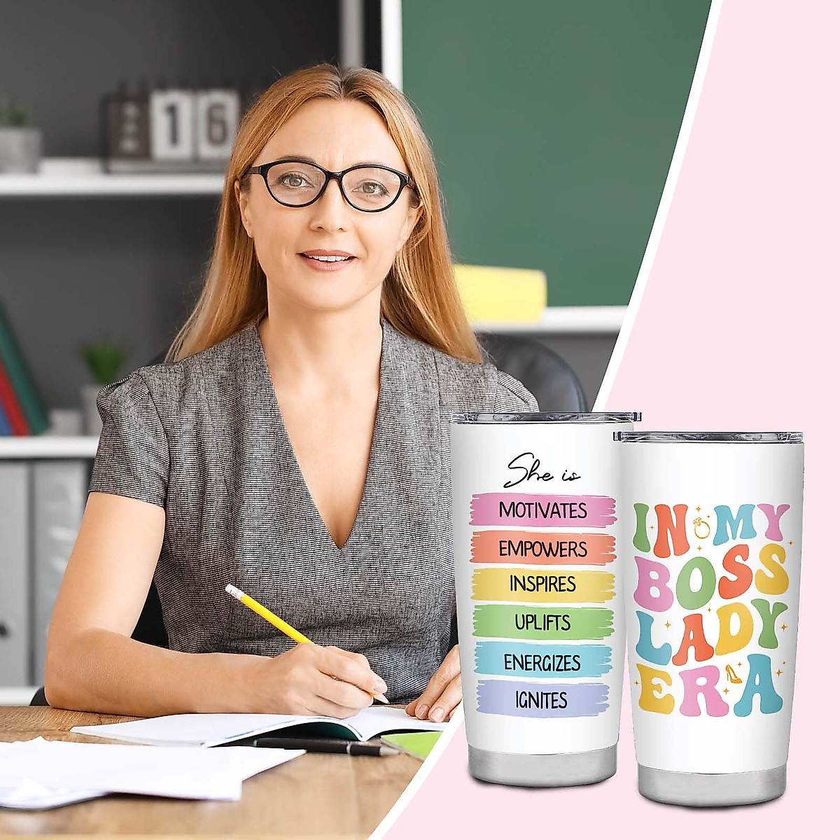 Boss Lady Gifts for Women, Boss Day Gifts for Women, Best Boss Gifts, Cool Gifts for Bosses, Boss Gifts for Boss Lady Manager Coworker Employer, Funny In My Boss Lady Era Leader Tumbler 20oz