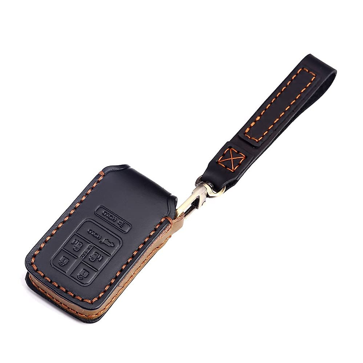 SANRILY Leather Key Fob Case, Blue - Premium Crazy Horse for Honda Odyssey 7 Buttons Smart Key 2018-2022 Keyless Protection, Unisex Accessory