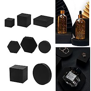 Kakalote Product Photography Props, 8pcs Hard Foam Geometric Cube Props, Solid Blocks Shooting Props for Jewelry Cosmetics and Accessories Modeling and Decoration(Black)