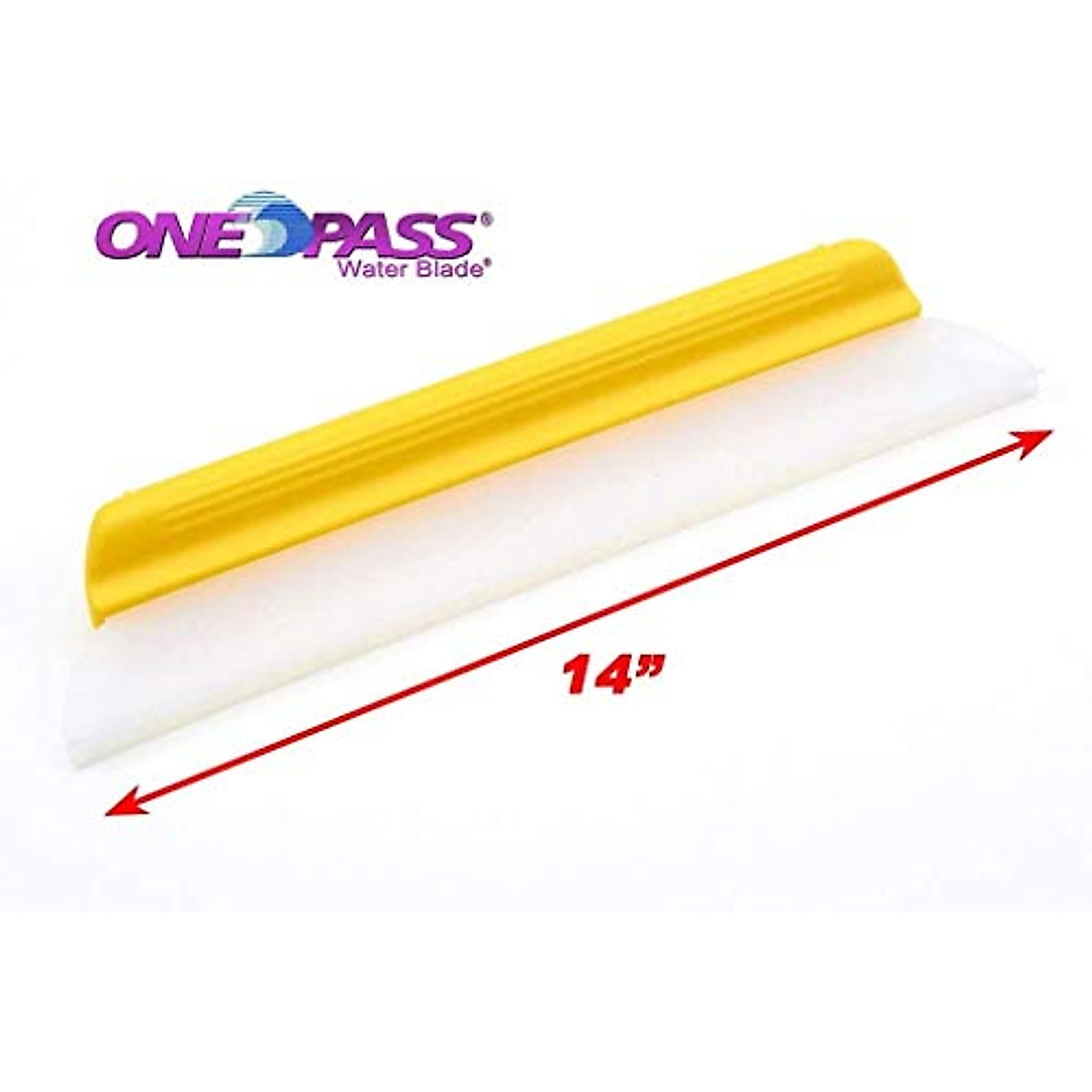 One Pass Hydroglide 14" Waterblade Silicone Y-Bar Squeegee Yellow