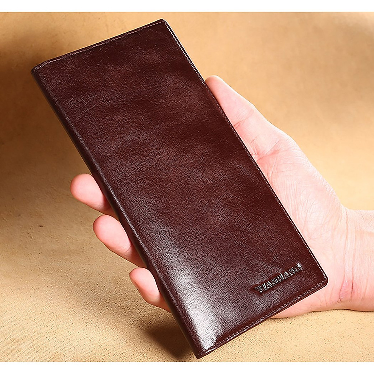 MANBANG Genuine Italian Leather Handbag Organizer Card Case Long Bifold Wallet