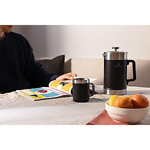 Stanley French Press 48oz with Double Vacuum Insulation, Stainless Steel Wide Mouth Coffee Press, Large Capacity, Ergonomic Handle, Dishwasher Safe