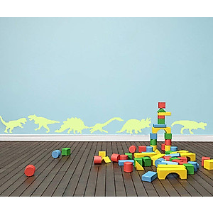 ufengke 9-pcs Dinosaurs Wall Decals Fluorescence Stickers Glow in The Dark, Children's Room Nursery Removable Wall Stickers Murals