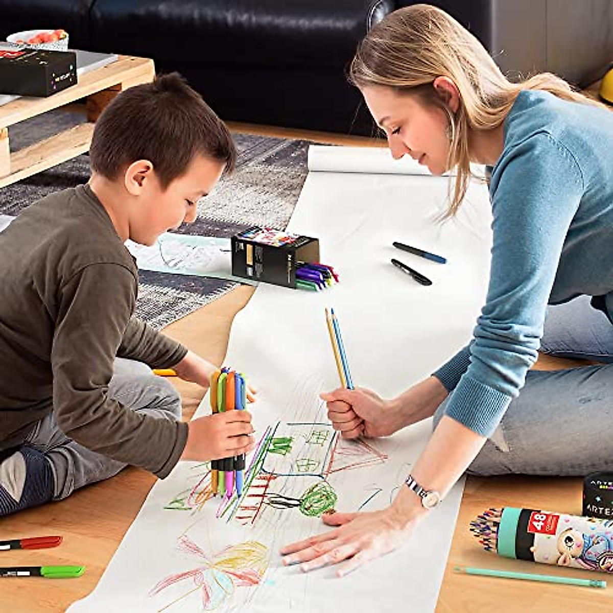 White Drawing Paper Roll - 20 m Art Paper Roll (44CM X 20M) Painting Sketching Paper for Easel Paper, Bulletin Board Paper, Wall Art, Gift Wrap