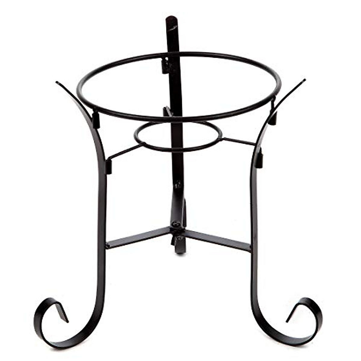 Lily's Home Metal Gazing Ball Stand for 10 or 12 inch Metal and Glass Garden Gazing Globes. Black. 9-inch Tall