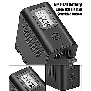 JYJZPB 2 Pack NP-F970 Replace Battery for Sony NP-F970 NP-F960 NP-F950 NP-F930 NP-F550 NP-F530 NP-F570 Battery and Sony Handycams, Upgraded Sony NP-F970 Battery with USB Output LCD Display