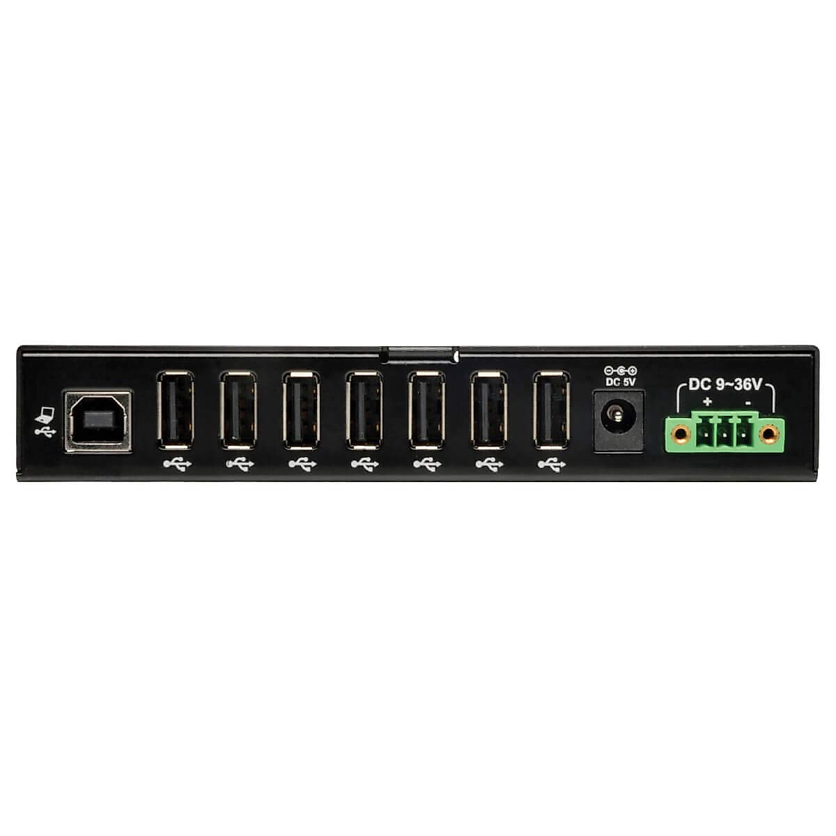 Tripp Lite 7-Port Rugged Industrial USB 2.0 Hi-Speed Hub w 15KV ESD Immunity and metal case, Mountable(U223-007-IND),Black