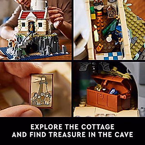 LEGO Ideas Motorized Lighthouse 21335 Adult Model Building Kit, Complete with Rotating Lights, Quaint Cottage and a Mysterious Cave, Creative Gift Idea