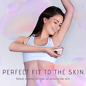 5 in 1 Cordless Electric Razor for Sensitive Skin - Painless Women's Leg, Bikini and Face Hair Remover - Waterproof Wet/Dry Shaver and Trimmer