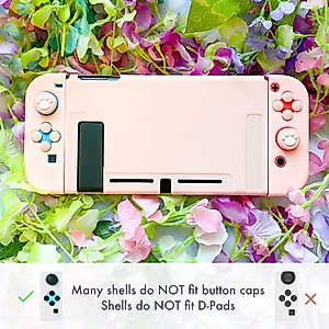 BelugaDesign Pastel Button Caps and D-Pad | Compatible with Nintendo Switch Standard OLED Joy-Con Controller Covers | Directional & A/B/X/Y Buttons - Pink