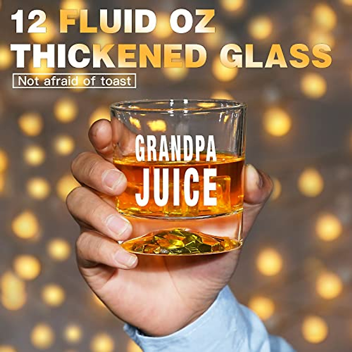 Globe Decanter Set with Grandpa Juice Whiskey Glass, Unique Christmas Gift For Men Who Be Grandpa, Christmas Stocking Stuffers